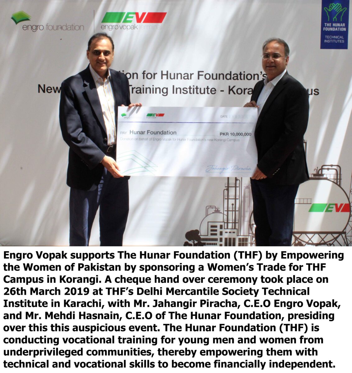 Engro Vopak supports Hunar Foundation by Empowering the Women of ...