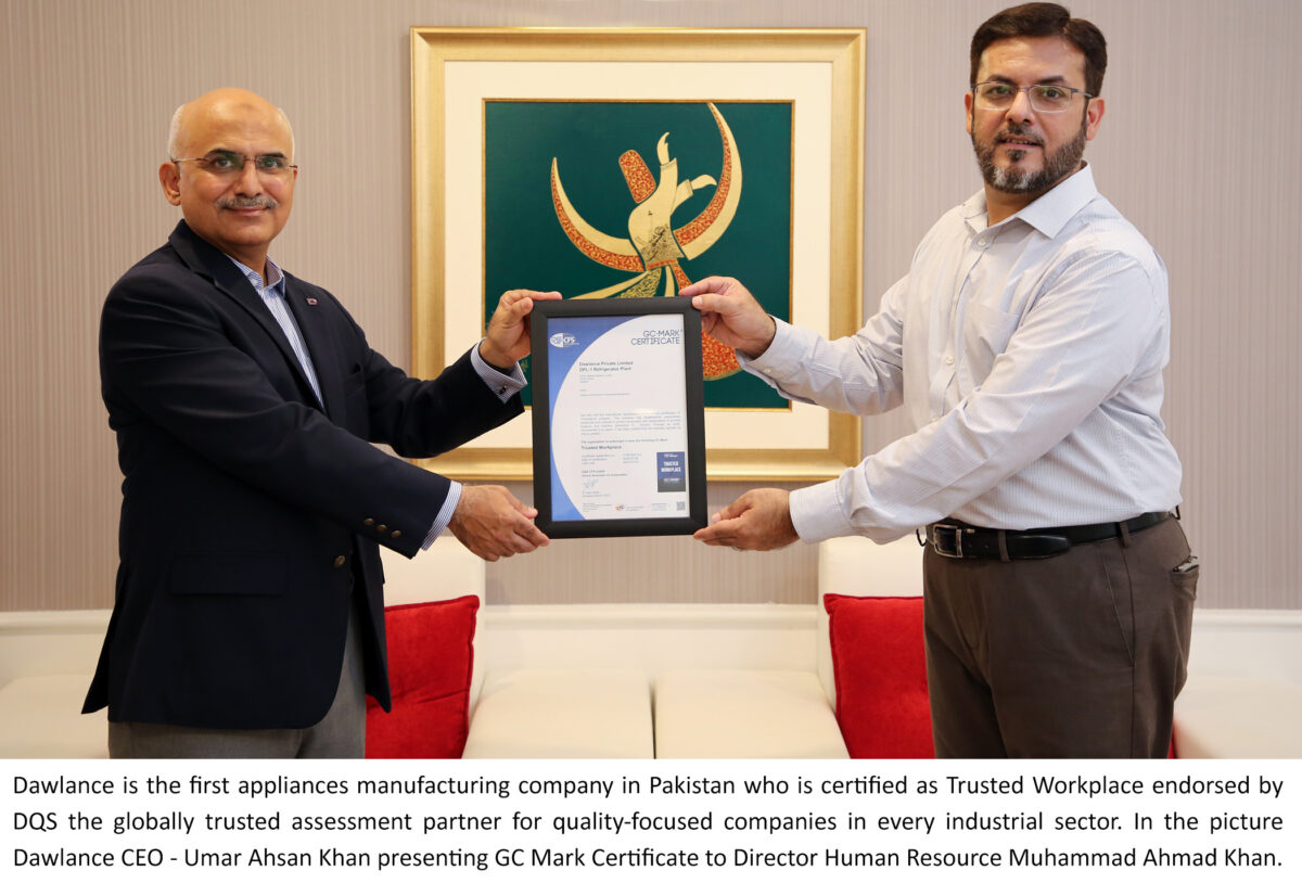 Dawlance achieves ‘Trusted Work-Place’ Certificate for its COVID-safe ...