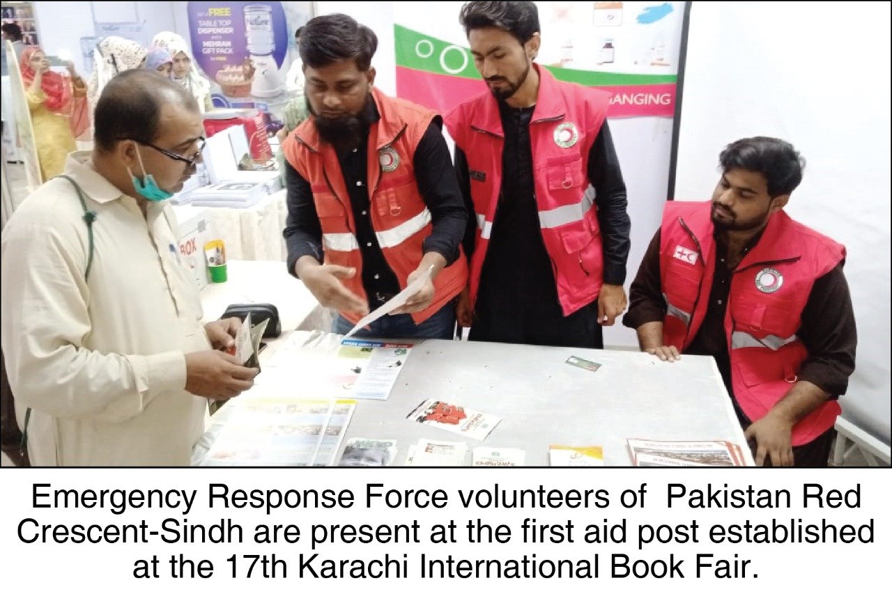 Red Crescent First Aid Post & Dissemination Desk at Book Fair in Expo ...